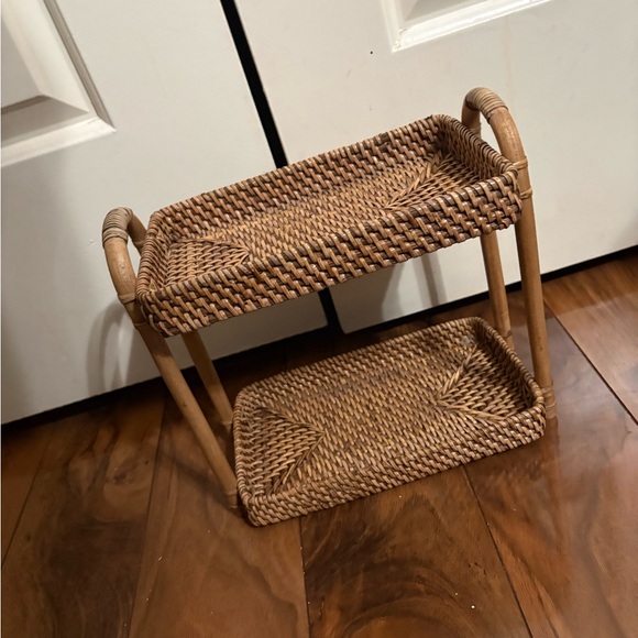 Storage & Organization | Woven Rattan Twotier Shelf | Poshmark